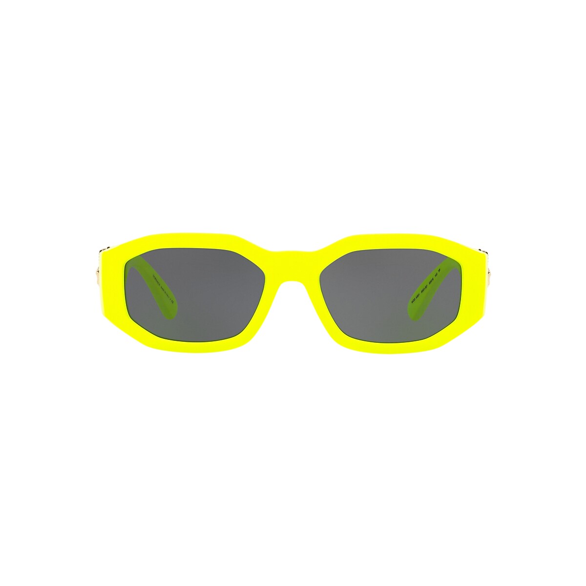 VERSACE VE4361 Biggie Yellow Fluo - Men Luxury Sunglasses, Dark Grey L